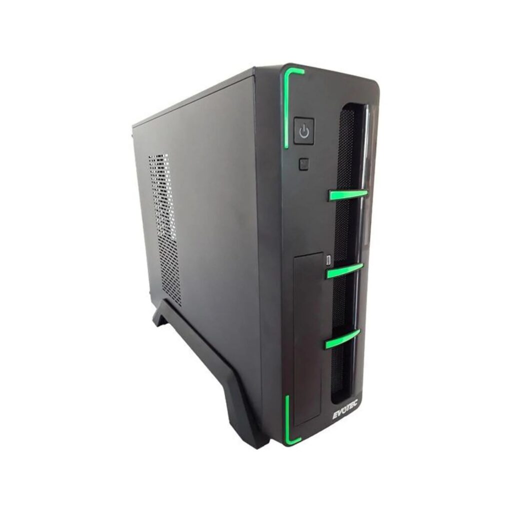 Gabinete Evotec Slim Aruba Verde M Atx Con Fuente 600W Ev 1010 - PC Master Race MX